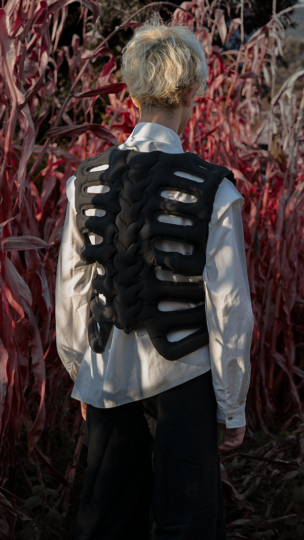 Black Rib Cage Puffer – Ophelia Wear