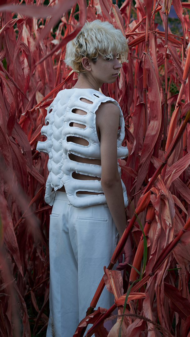 White Rib Cage Puffer – Ophelia Wear