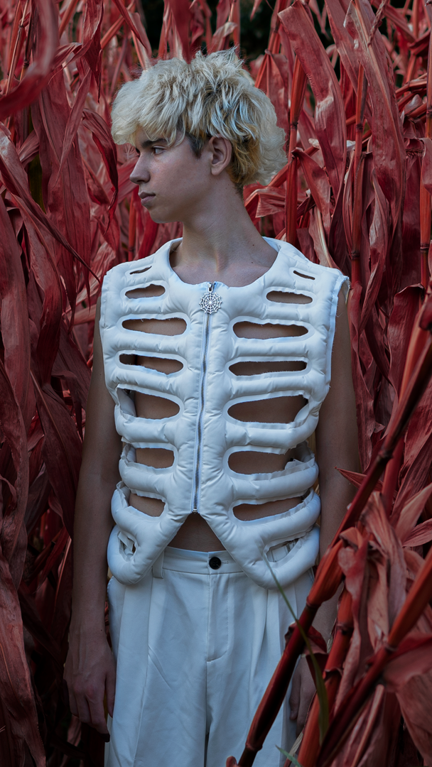 White Rib Cage Puffer – Ophelia Wear